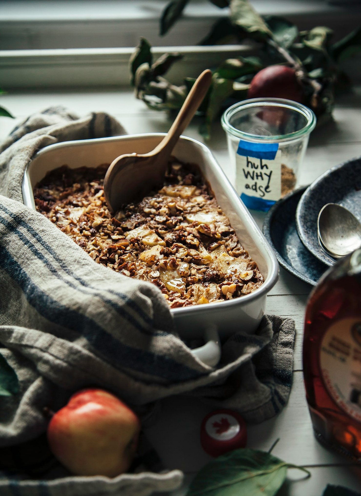 Apple Spice Baked Oatmeal with Maple Cream | The First Mess