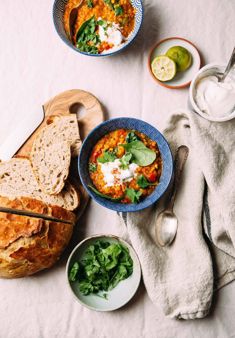 Golden Lentil Soup with Sweet Potatoes, Coconut & Lime | The First Mess