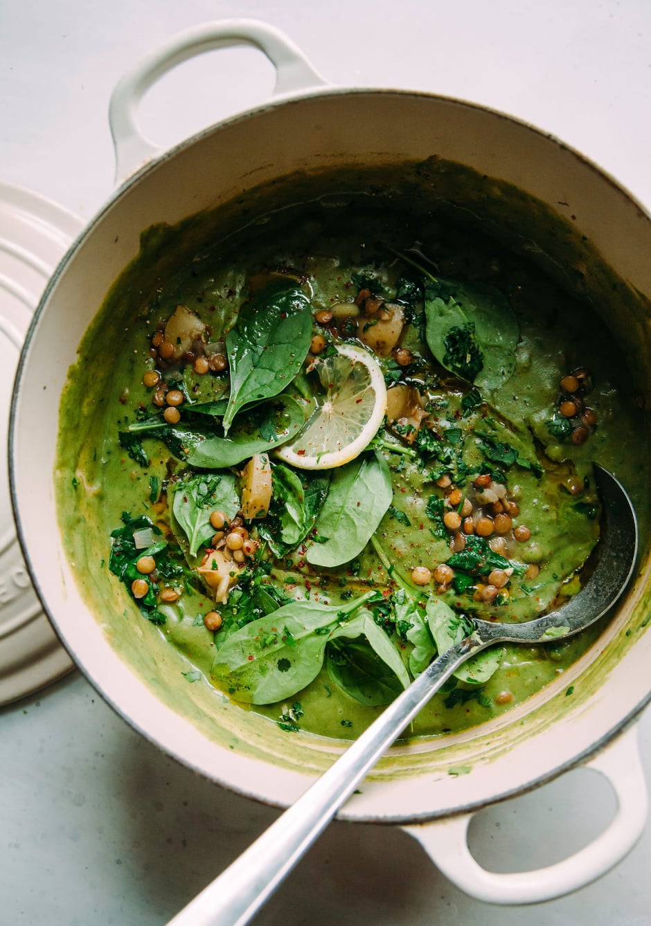 Deep Green Lentil Stew with Spinach, Tahini & Lemon | The First Mess