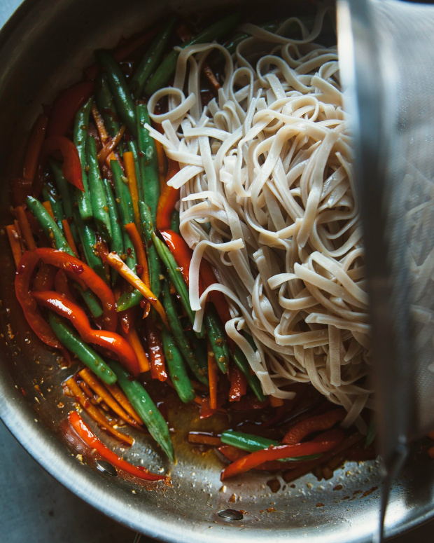 Vegan Thai Basil Noodles with Crispy Kale | The First Mess