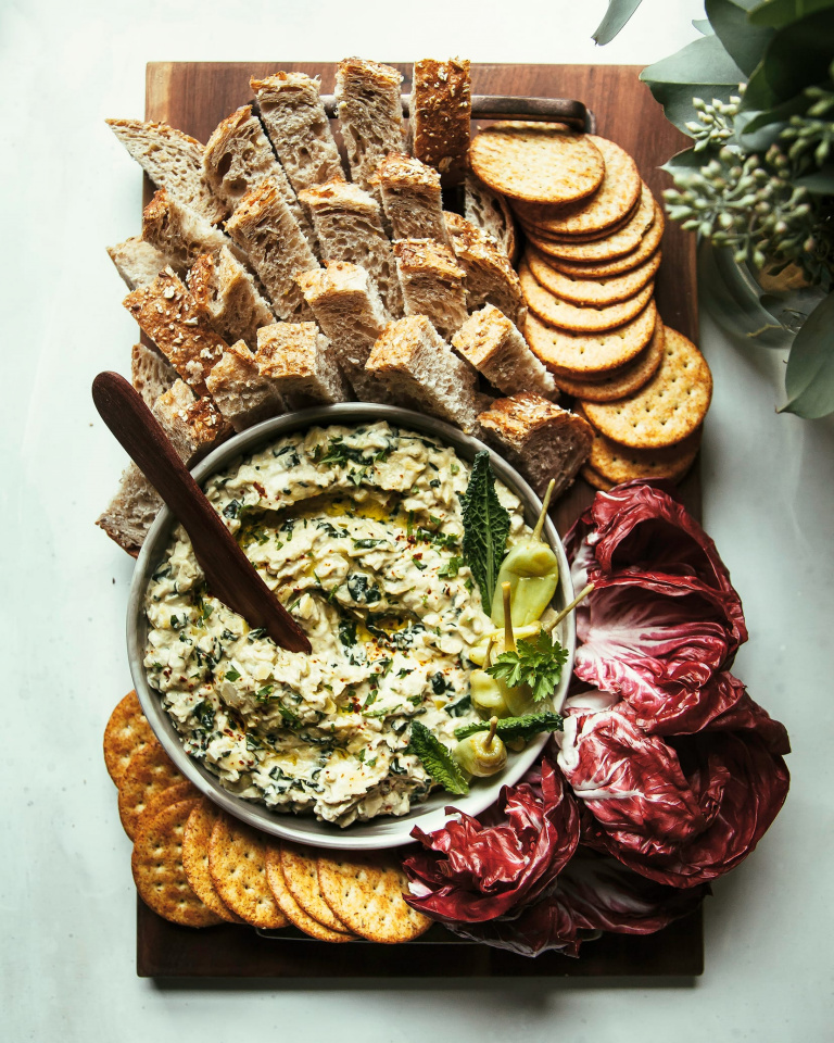 Spicy Vegan Artichoke Dip with Kale | The First Mess