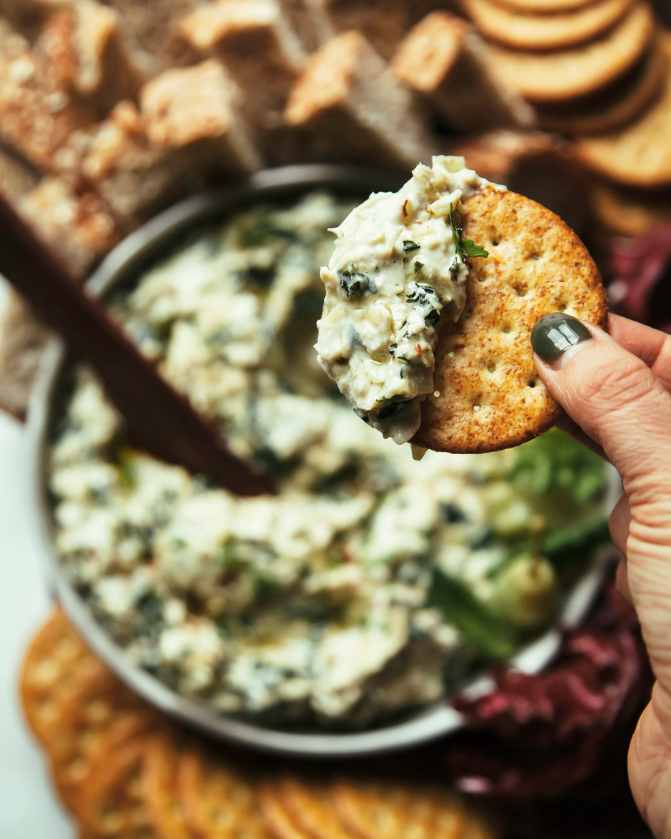 Spicy Vegan Artichoke Dip with Kale | The First Mess