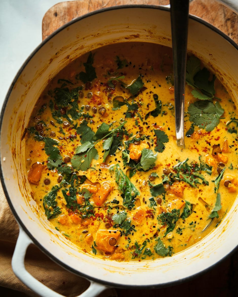 Ginger Sweet Potato Coconut Milk Stew w/ Lentils & Kale | The First Mess