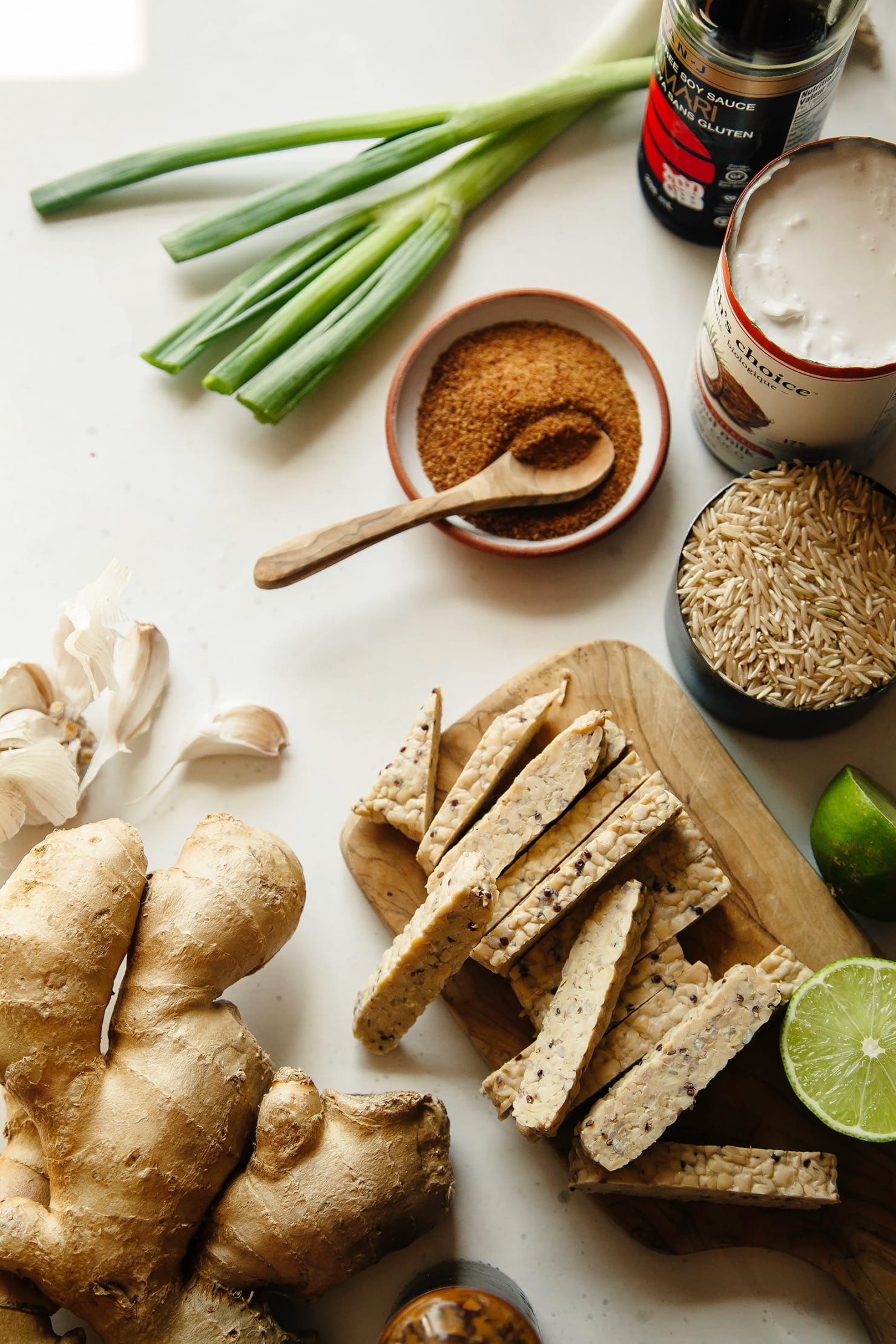 Sticky Ginger Tempeh with Coconut Rice | The First Mess