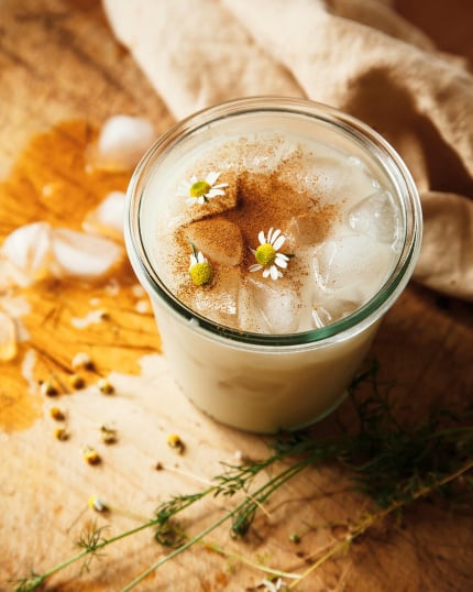 Chamomile Iced Latte with Vanilla (dairy-free recipe) | The First Mess