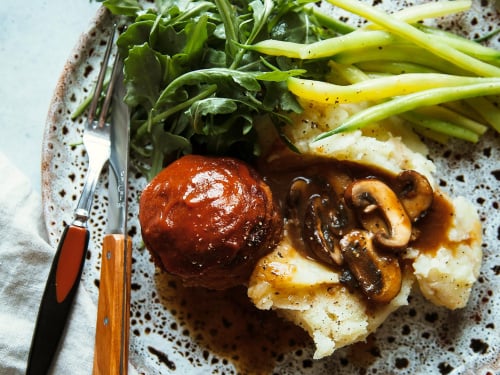 Spicy Vegan Buffalo Meatloaf Minis Recipe (gluten-free) | The First Mess