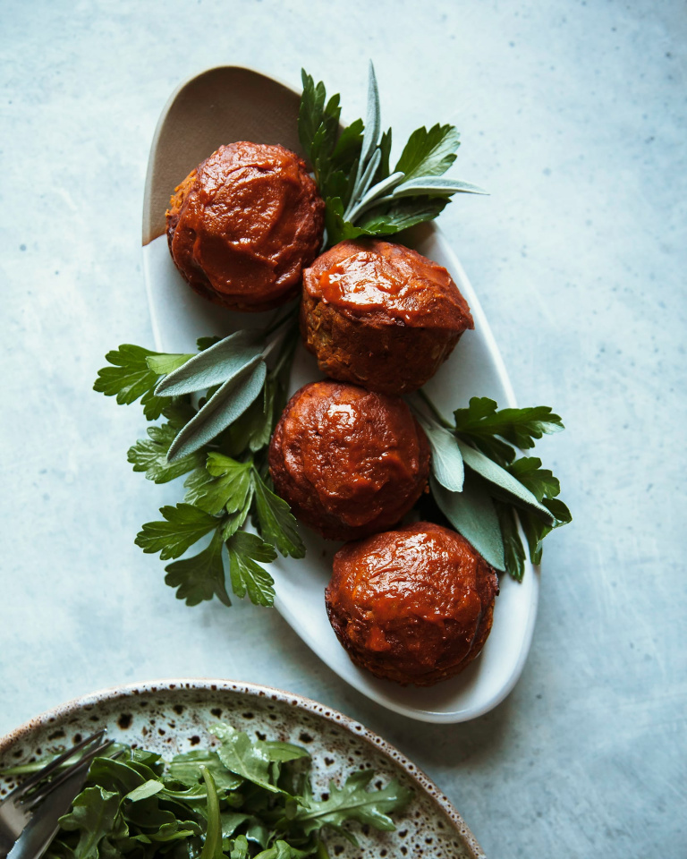 Spicy Vegan Buffalo Meatloaf Minis Recipe (gluten-free) | The First Mess