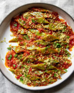 Braised Romano Beans with Spicy Cherry Tomato Sauce | The First Mess