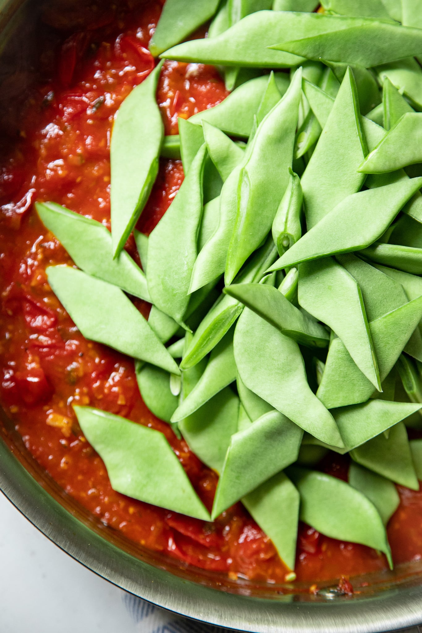 Braised Romano Beans with Spicy Cherry Tomato Sauce | The First Mess