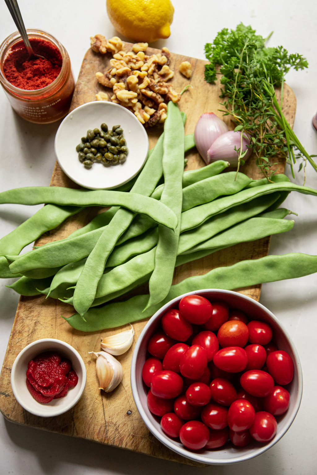Braised Romano Beans with Spicy Cherry Tomato Sauce | The First Mess