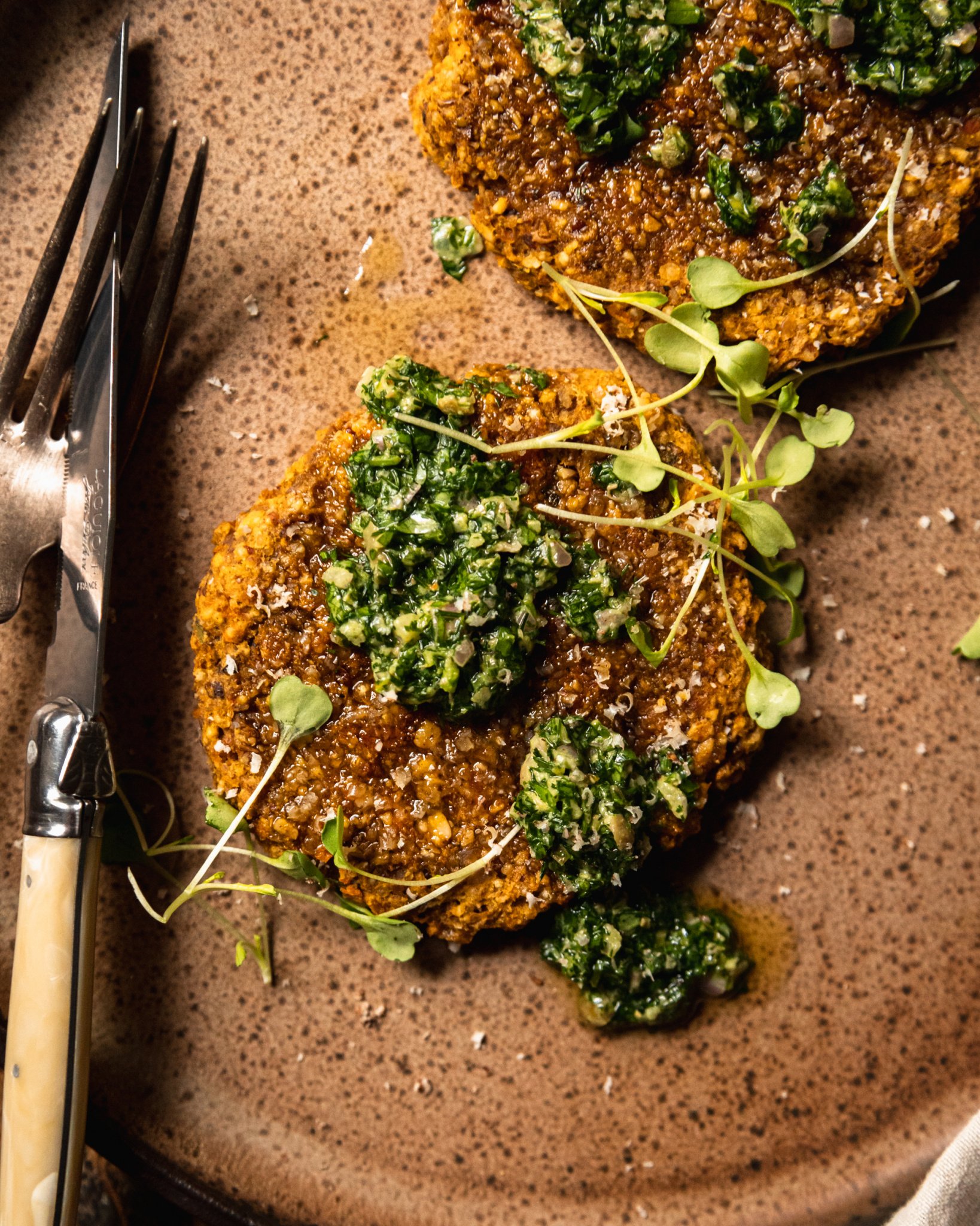 Vegan Squash Patties with Mixed Herb Salsa Verde | The First Mess