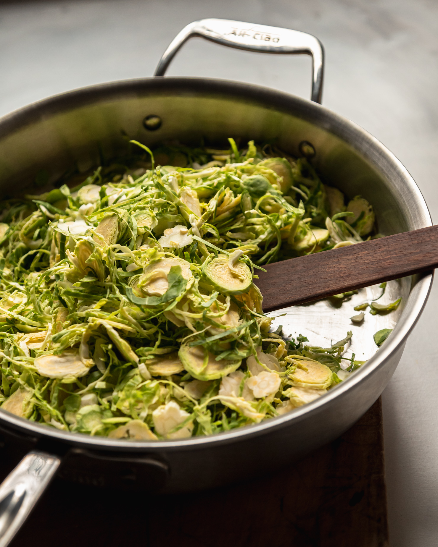 Sautéed Shaved Brussels Sprouts with Pesto | The First Mess