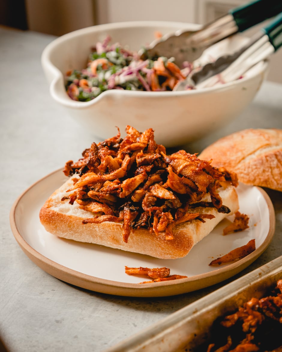 Crispy BBQ Pulled Mushroom Sandwiches | The First Mess