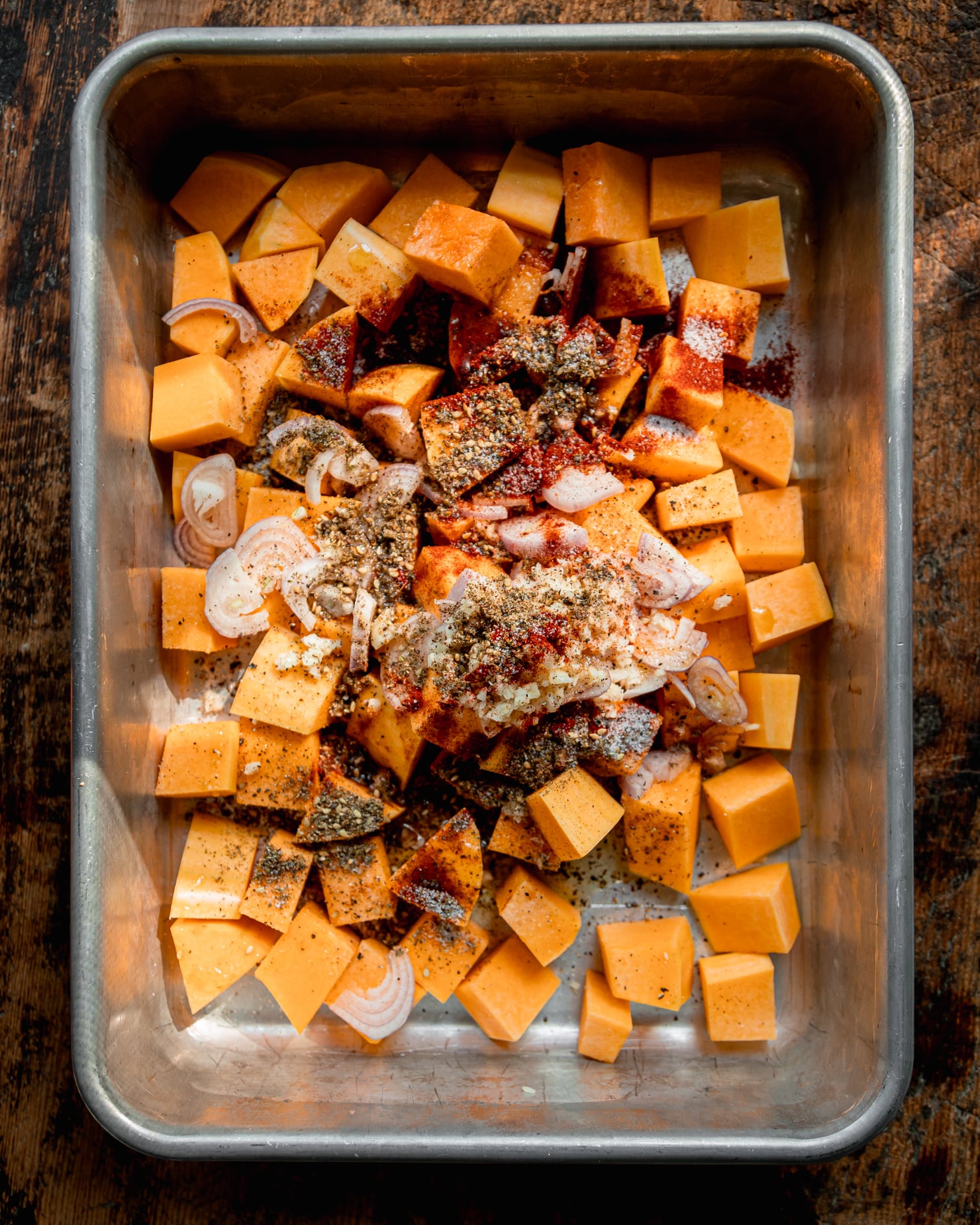 Baked Pearl Couscous & Butternut Squash with Basil Tahini
