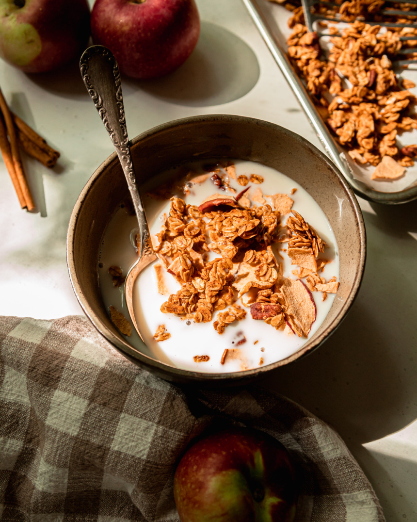 Clumpy Apple Cinnamon Granola with Pecans | The First Mess