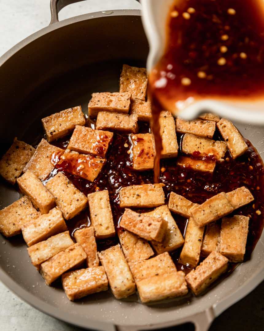 Spicy Maple Tofu Bowls with Golden Garlic Rice | The First Mess