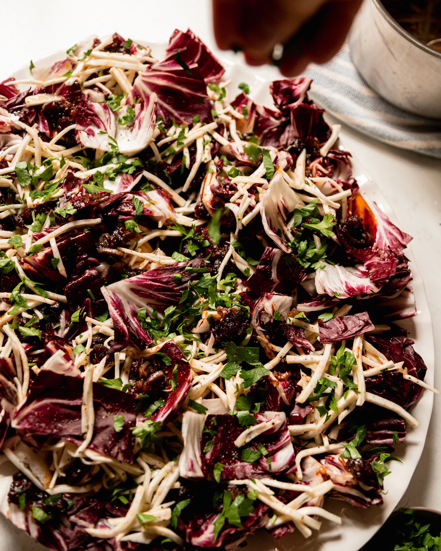 Celery Root Radicchio Salad with Warm Date Dressing | The First Mess