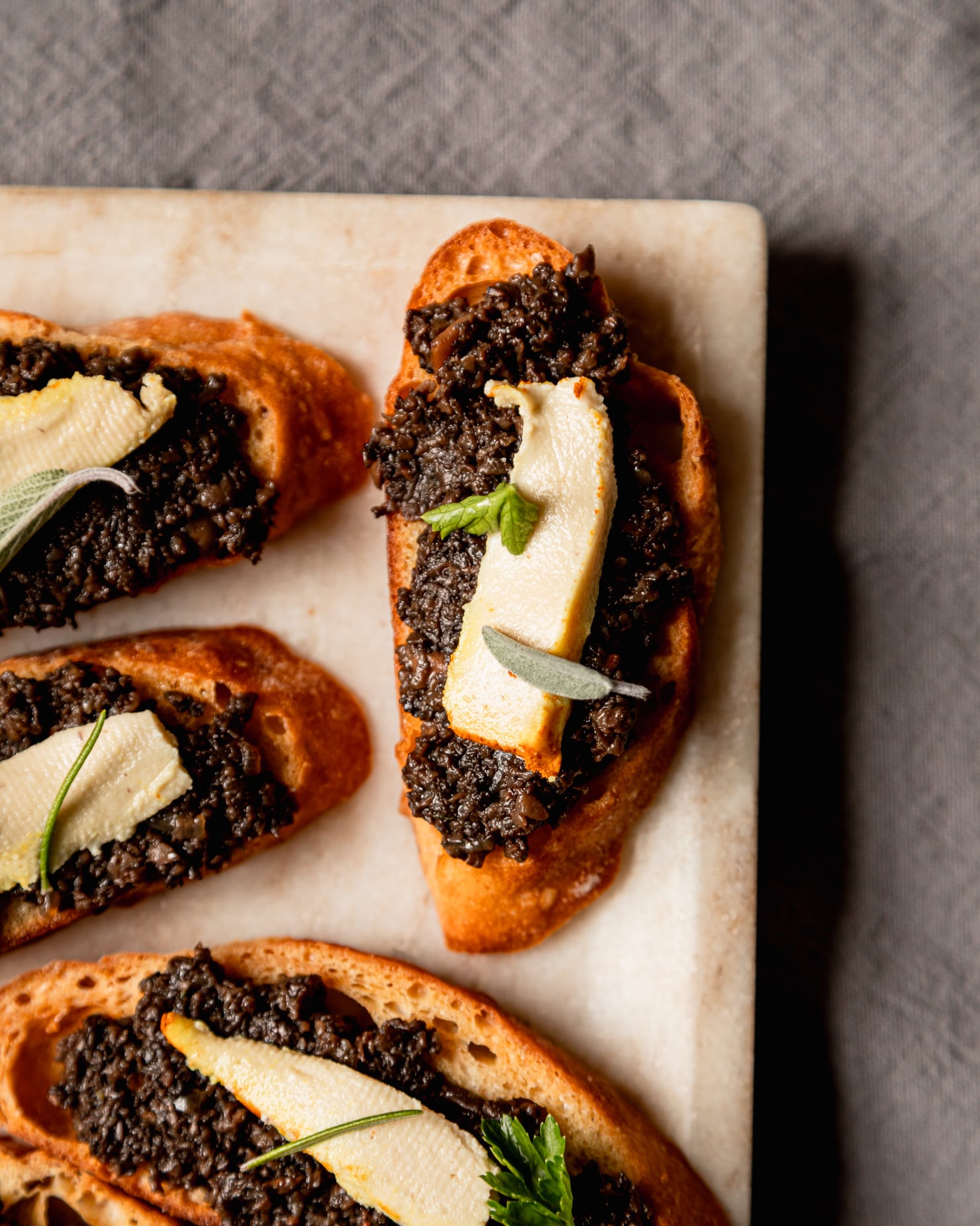 Vegan Mushroom Duxelles Crostini Appetizer | The First Mess