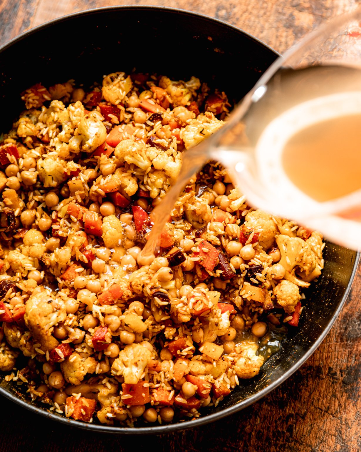 One-Pot Rice and Veggies with Chickpeas & Dilly Tahini | The First Mess