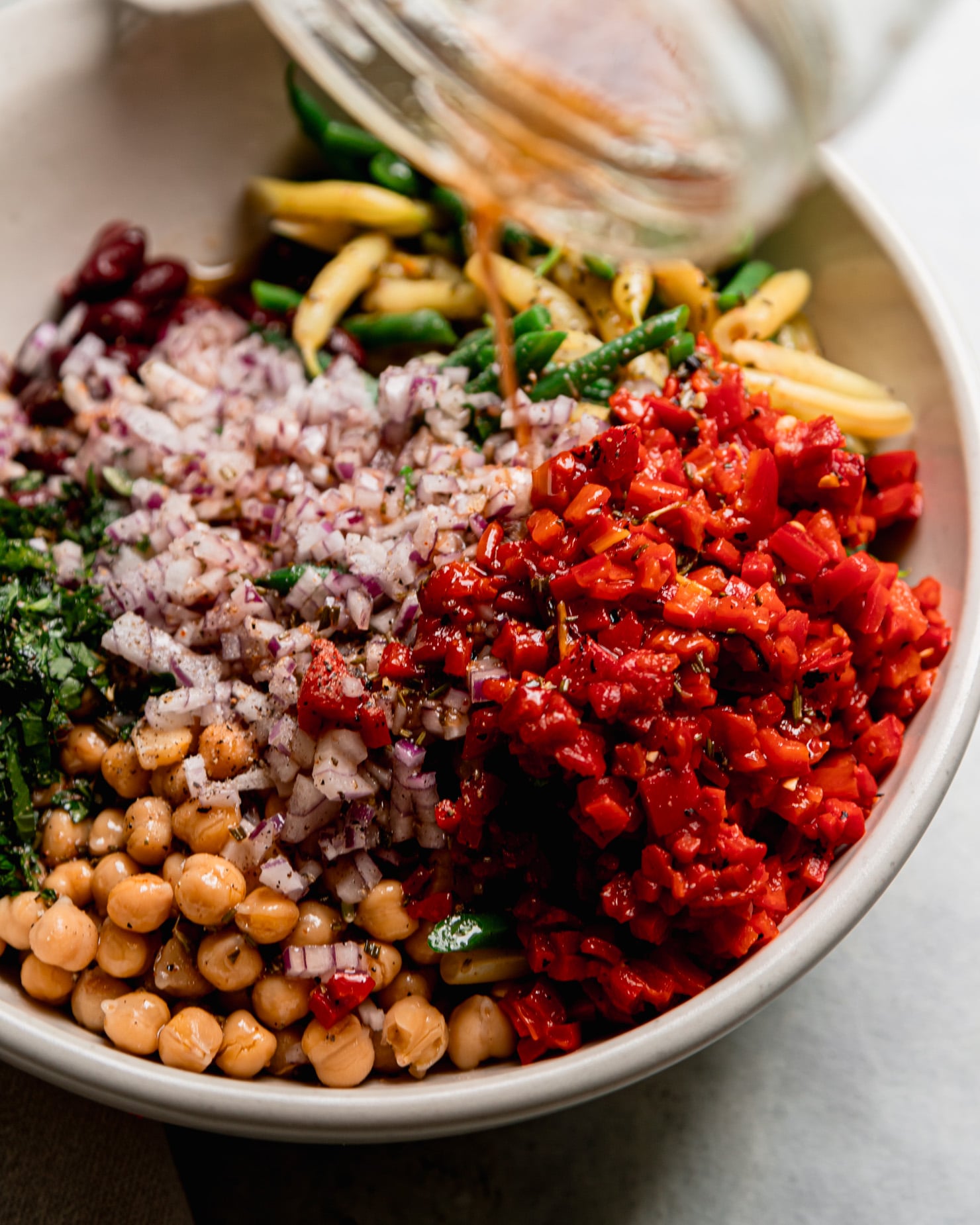 Tangy Four Bean Salad with Rosemary & Roasted Peppers | The First Mess