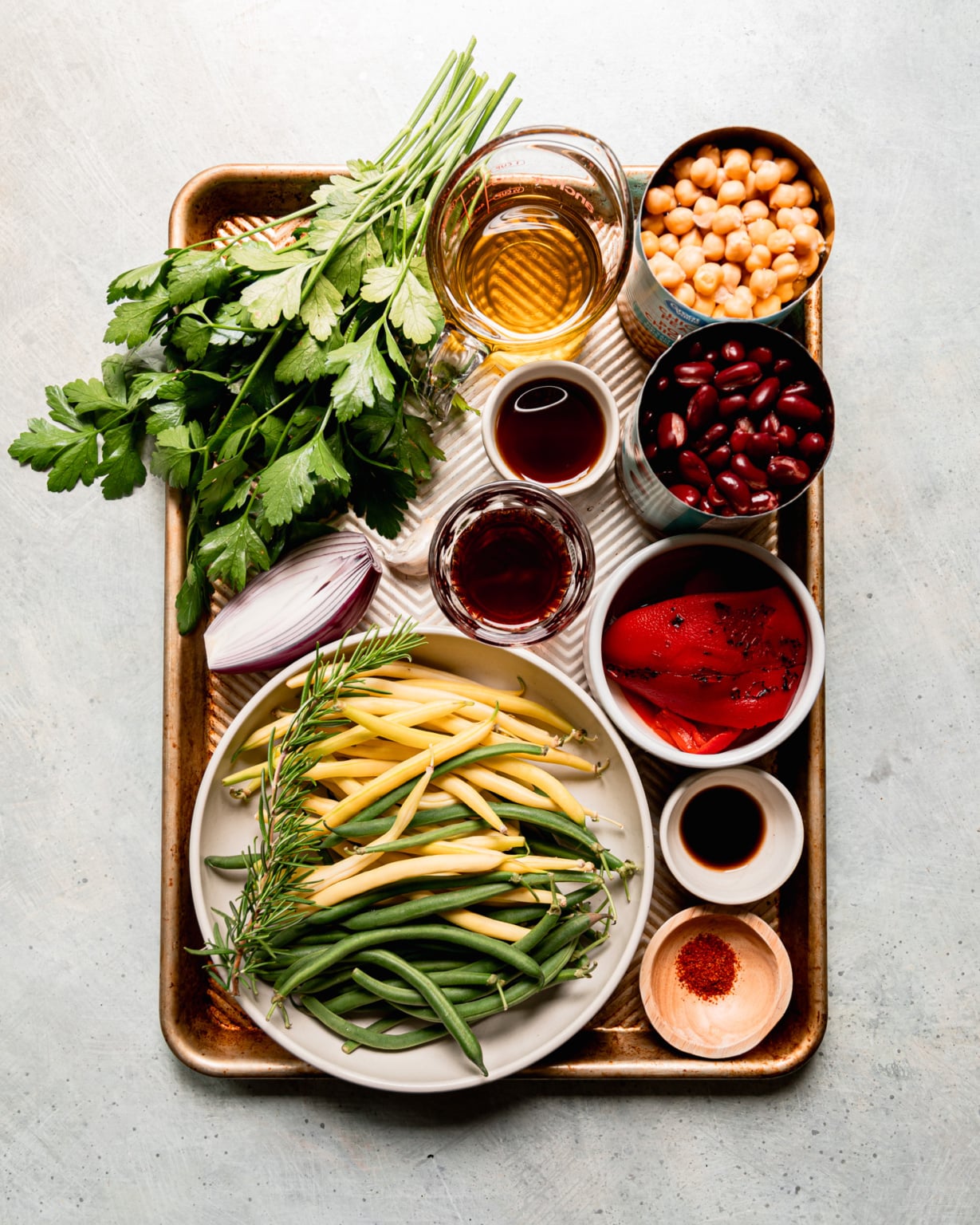 Tangy Four Bean Salad with Rosemary & Roasted Peppers | The First Mess