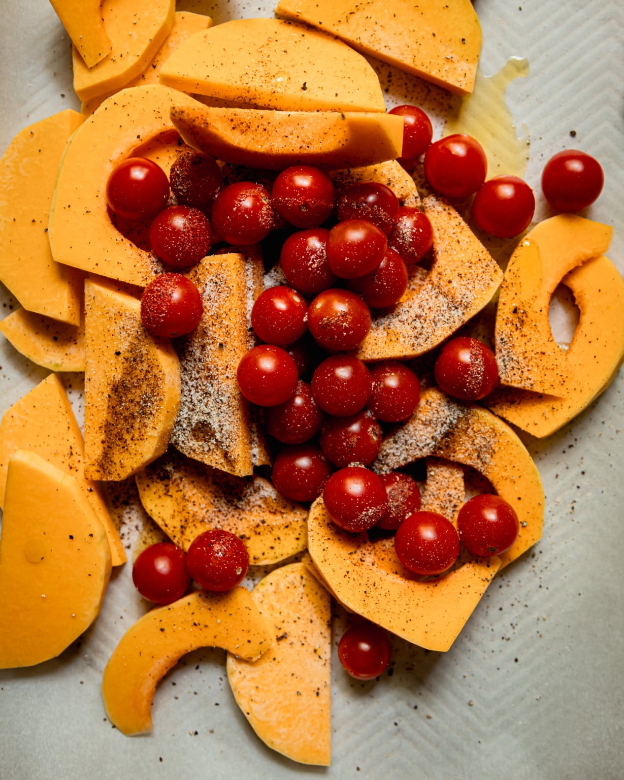 Roasted Butternut Squash with Cherry Tomatoes, Lentils & Herbed Yogurt ...