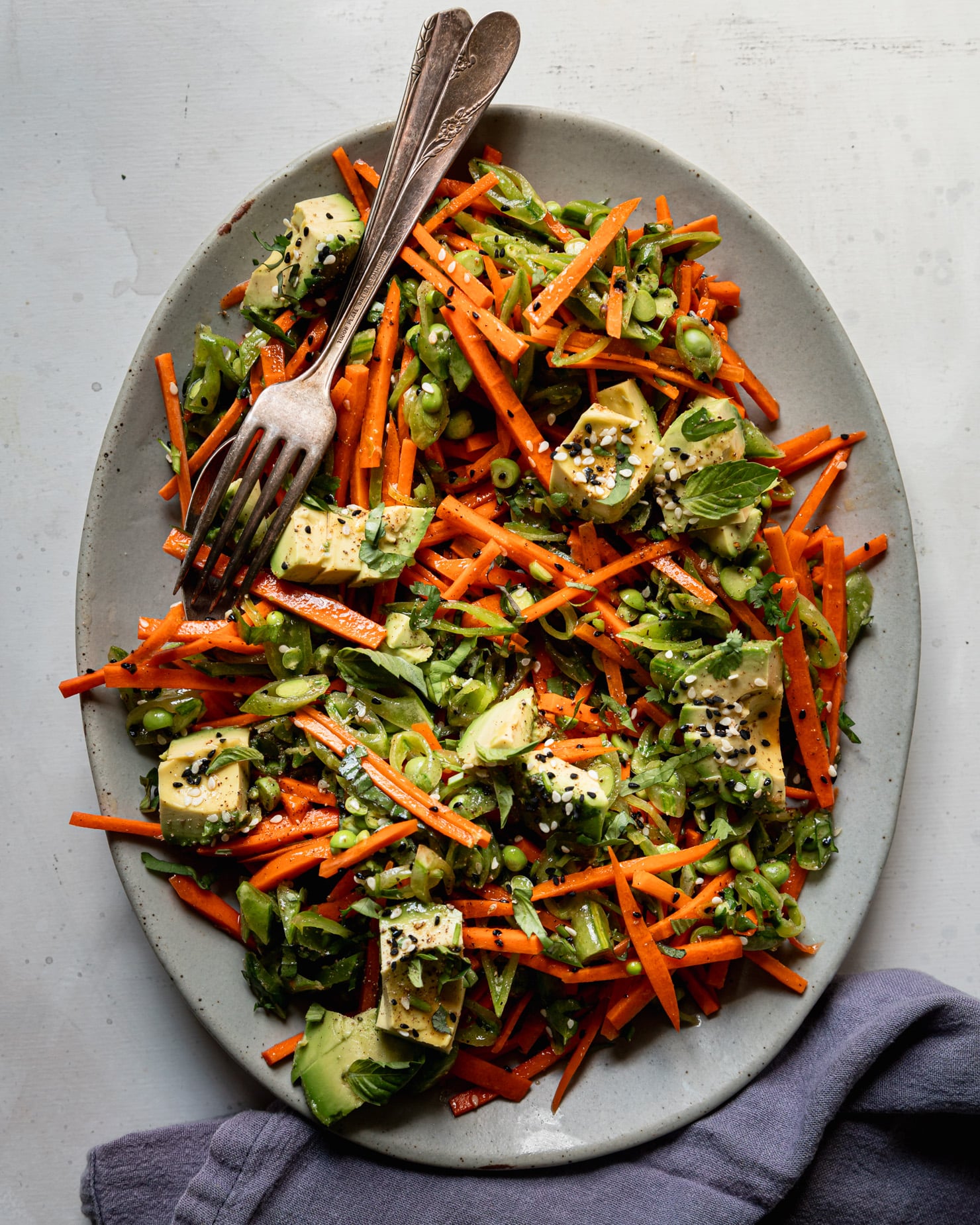 Crunchy Snap Peas & Carrots Salad with Sesame Lime Dressing | The First ...
