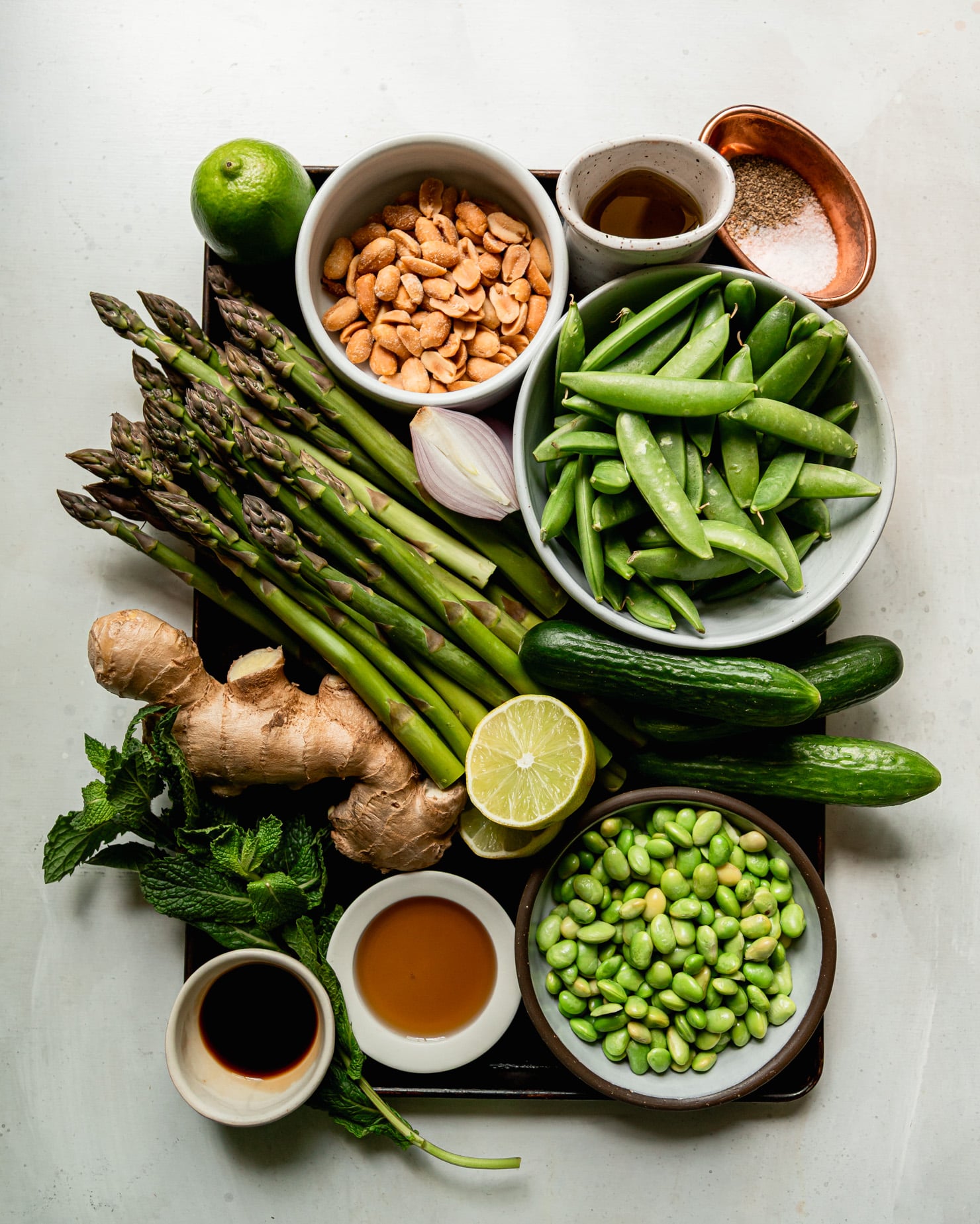 Crunchy Roasted Asparagus Salad with Ginger Lime Dressing & Peanuts ...