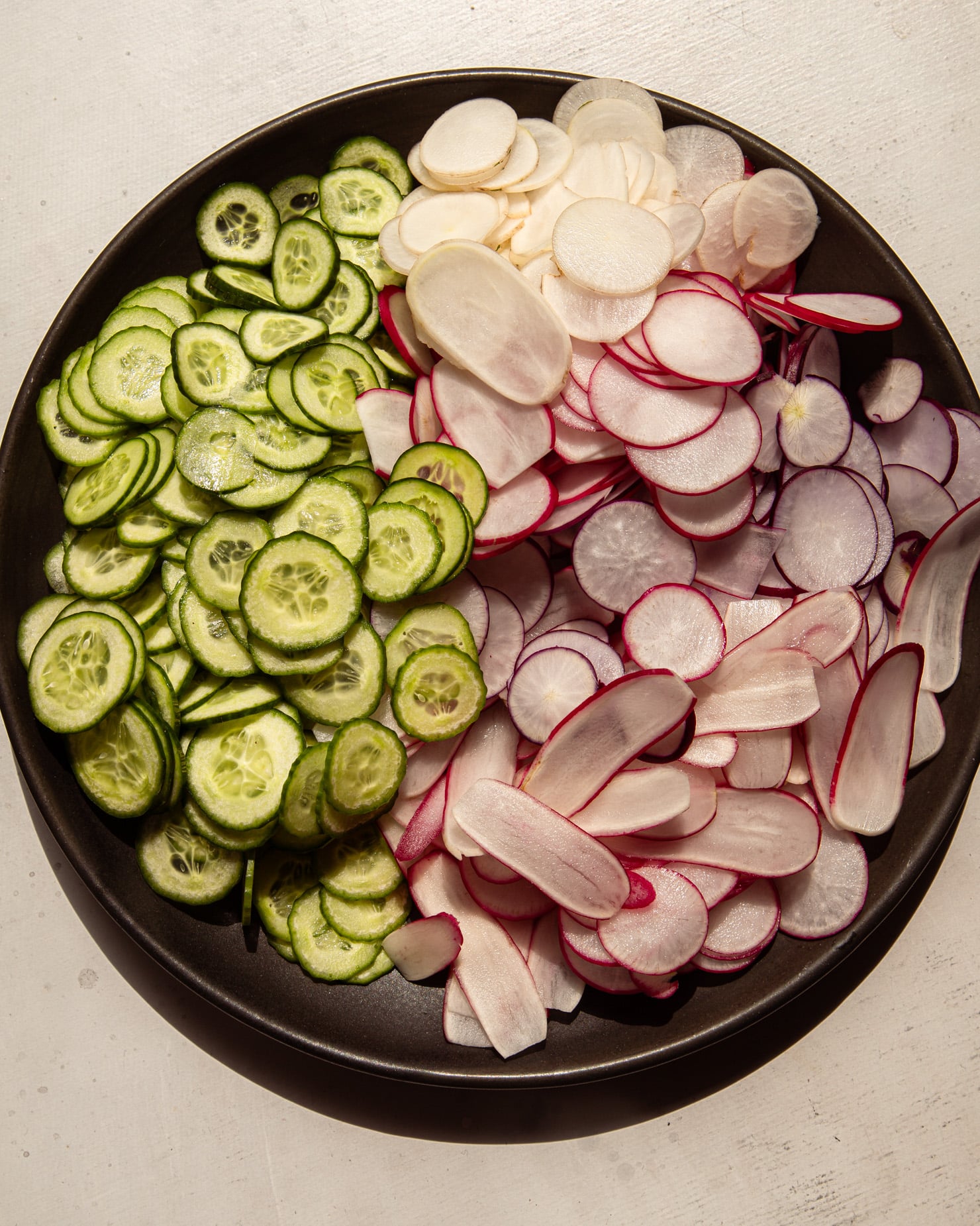 Shaved Cucumber Radish Salad with Garlic Lime Tahini & Basil | The ...