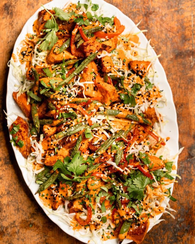 Gochujang Peanut Sweet Potato Salad with Green Beans | The First Mess