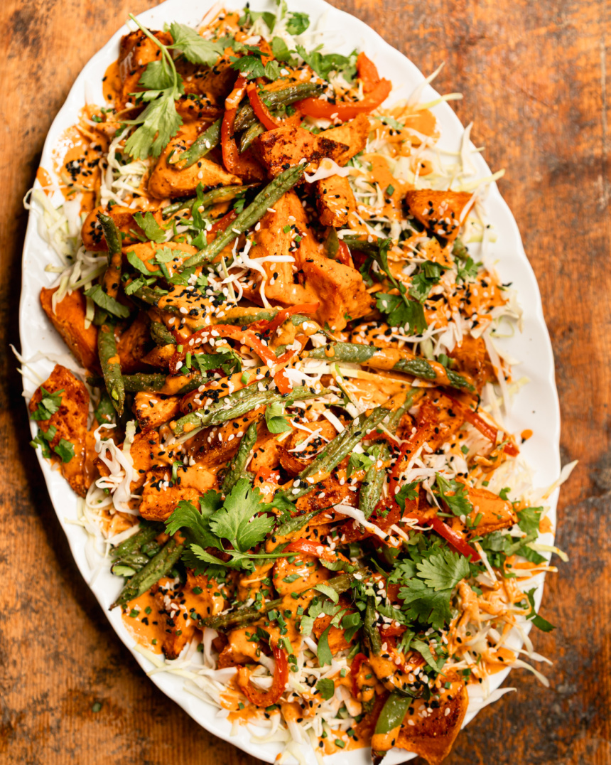 Gochujang Peanut Sweet Potato Salad with Green Beans | The First Mess