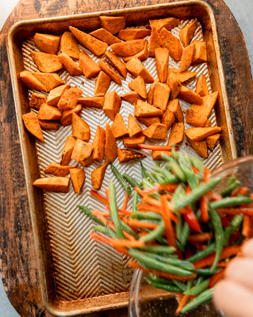 Gochujang Peanut Sweet Potato Salad with Green Beans | The First Mess