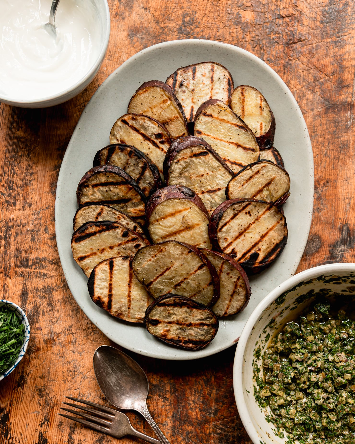 Grilled Japanese Sweet Potatoes with Dill Pickle Salsa Verde | The ...