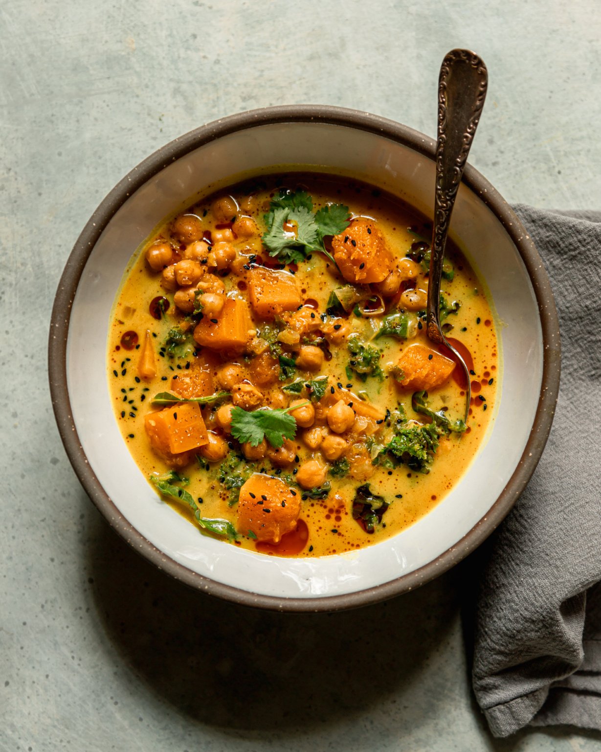 Butternut Squash Stew with Coconut Milk, Chickpeas & Kale (Vegan) | The ...
