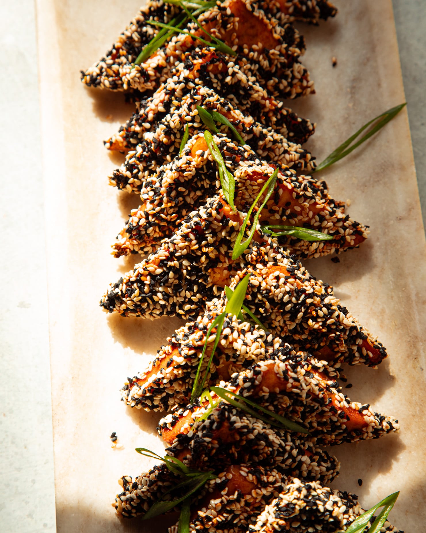 Baked Sesame Seed Tofu Triangles with Gochujang | The First Mess